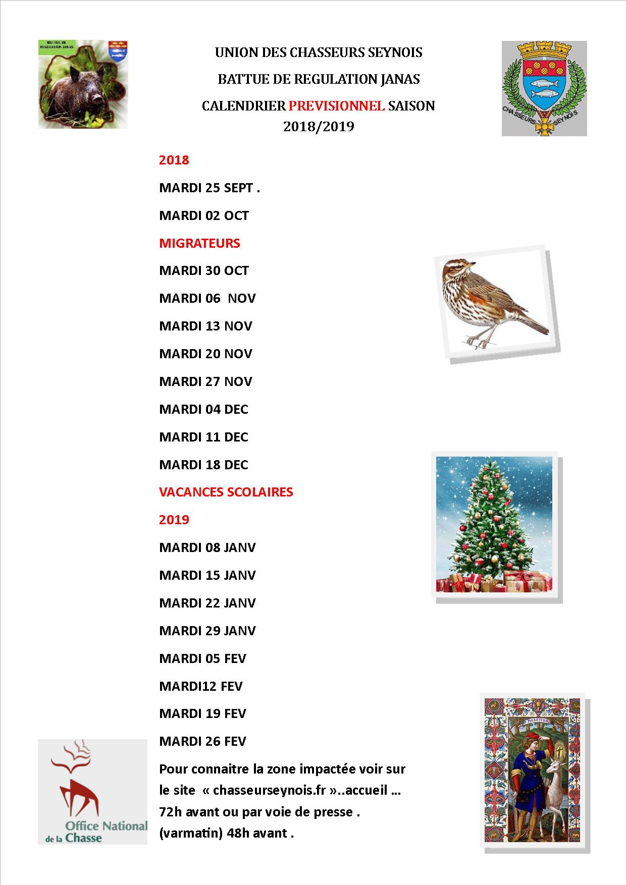 CALENDRIER LA SEYNE.02pub | L'Union des Chasseurs Seynois